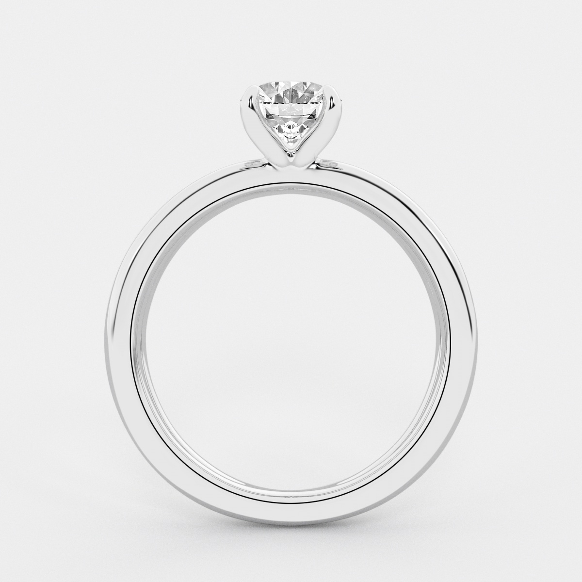 1 ctw Oval Lab Grown Diamond Crossover Solitaire Engagement Ring ...