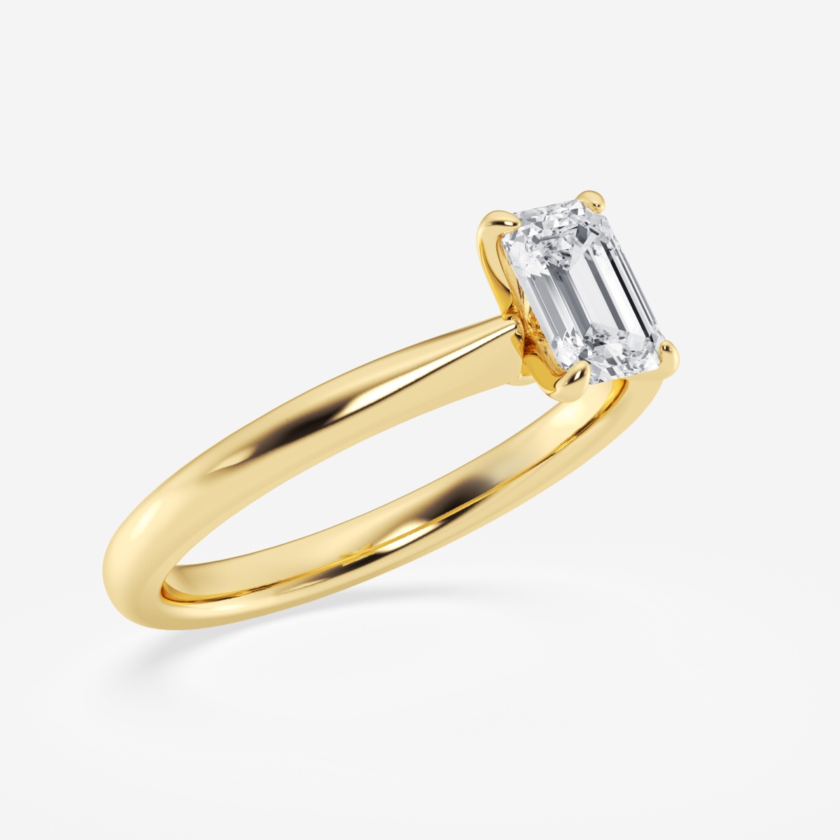 3/4 ctw Emerald Lab Grown Diamond Petite Solitaire Engagement Ring - Grownbrilliance