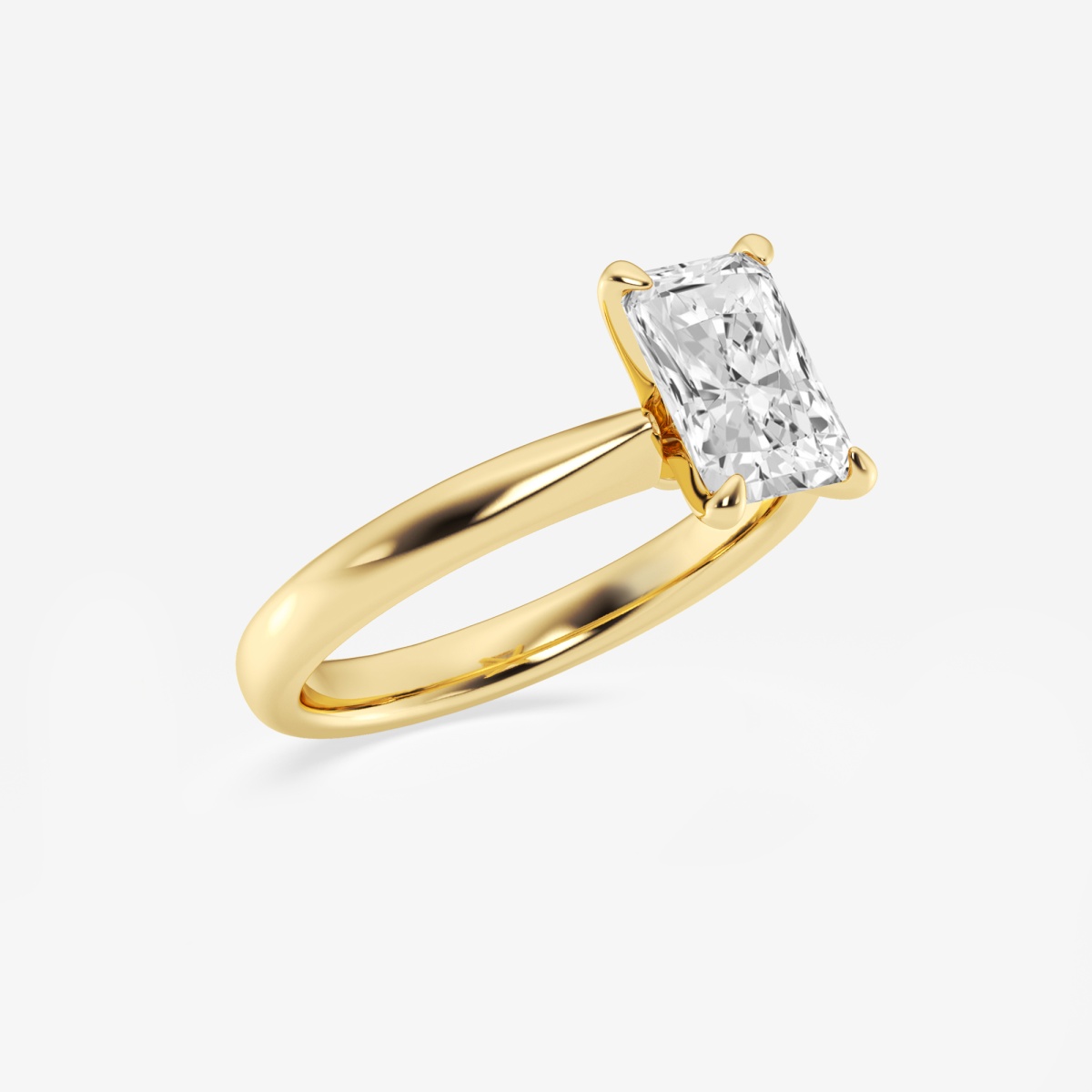 1 1/2 ctw Radiant Lab Grown Diamond Petite Solitaire Engagement Ring ...