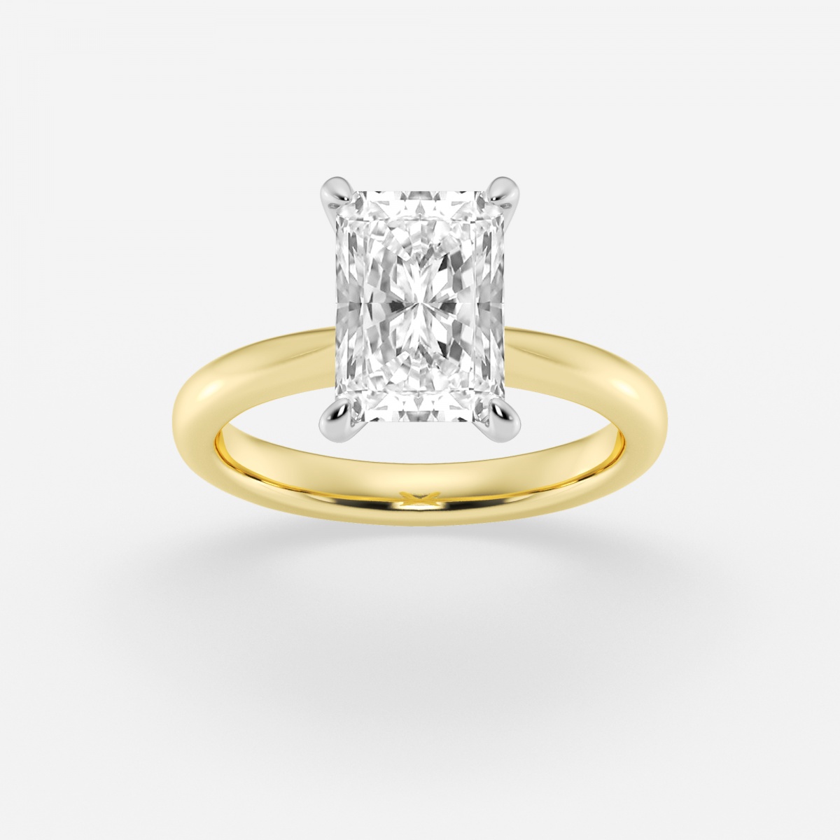 3 ctw Radiant Lab Grown Diamond Petite Solitaire Engagement Ring ...