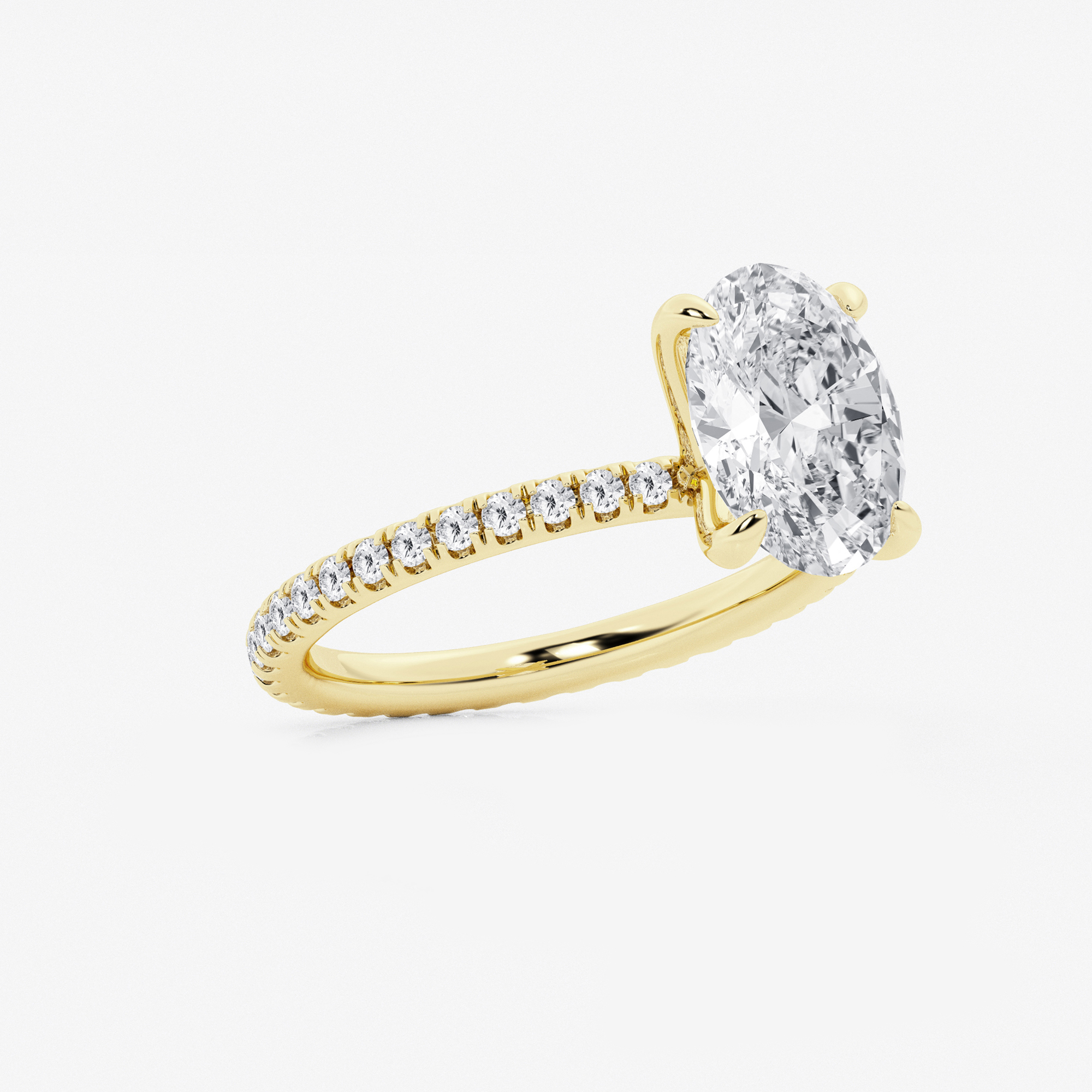 3 ctw Oval Lab Grown Diamond Eternity Engagement Ring - Grownbrilliance