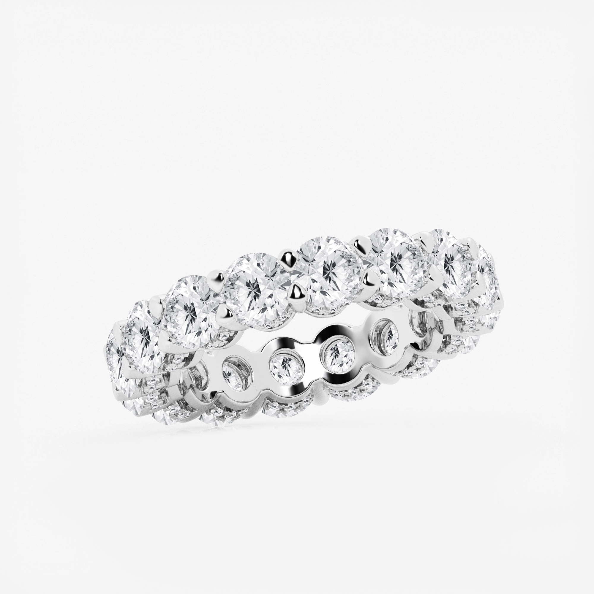 6 ctw Round Lab Grown Diamond Eternity Band With Side Stone Accents - 4 ...