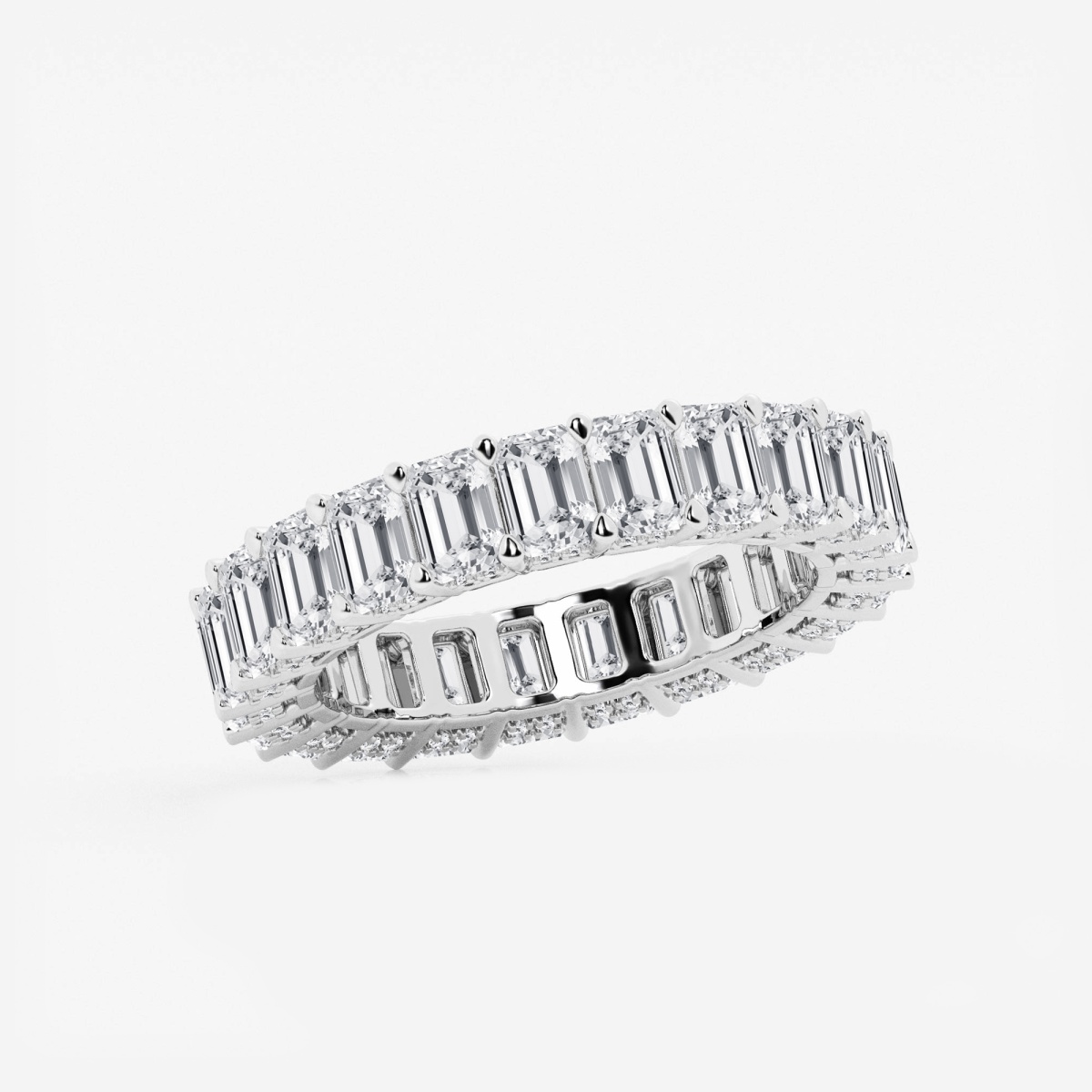 6 ctw Emerald Lab Grown Diamond Eternity Band With Side Stone Accents ...