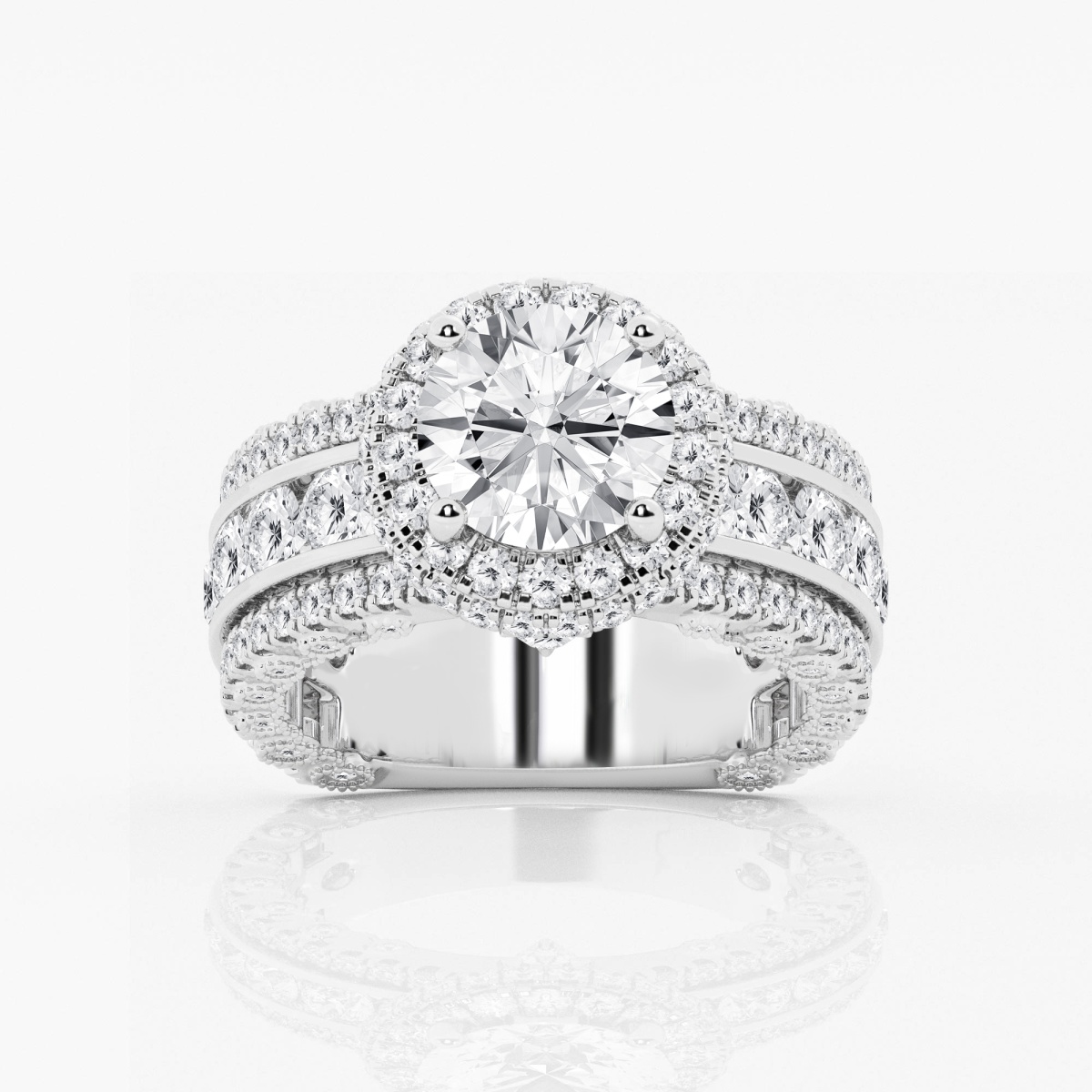 Custom Ring for Donald Ramos - Round, 2.50ct Center, 18K White Gold