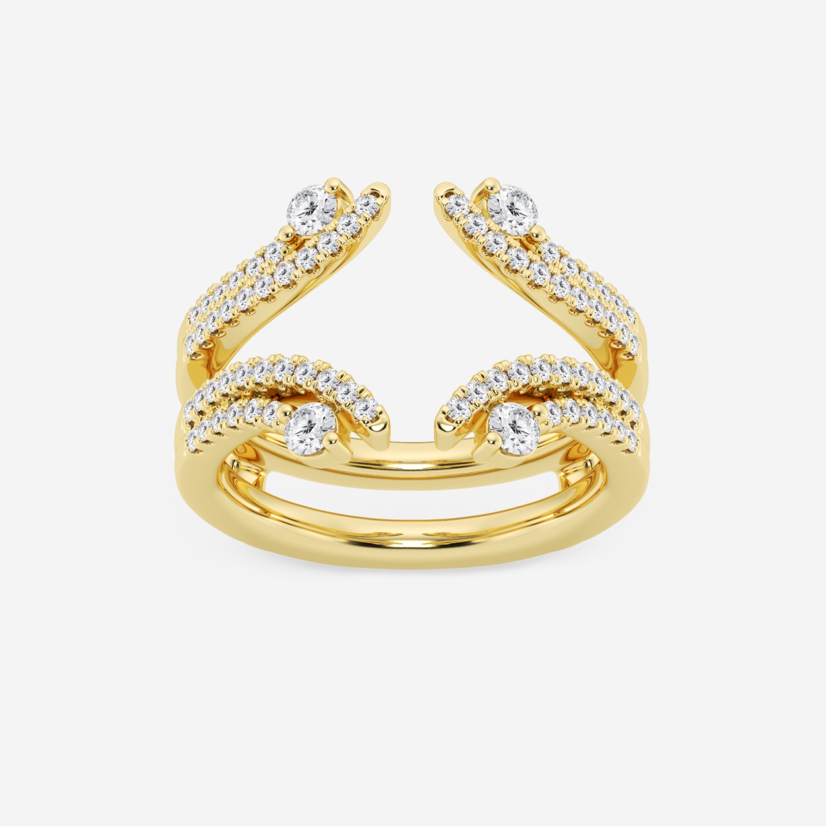 1/2 ctw Round Lab Grown Diamond Two Row Ring Enhancer - Grownbrilliance