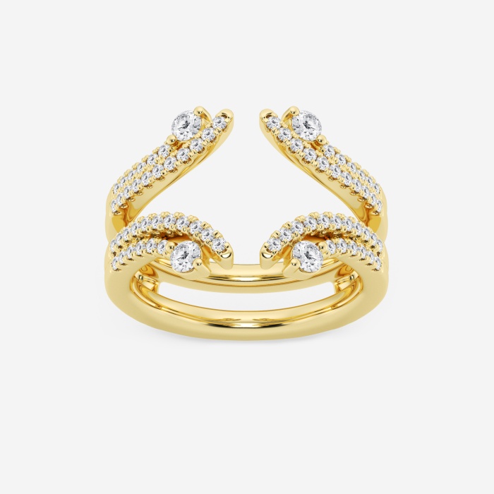 1/2 ctw Round Lab Grown Diamond Two Row Ring Enhancer - Grownbrilliance