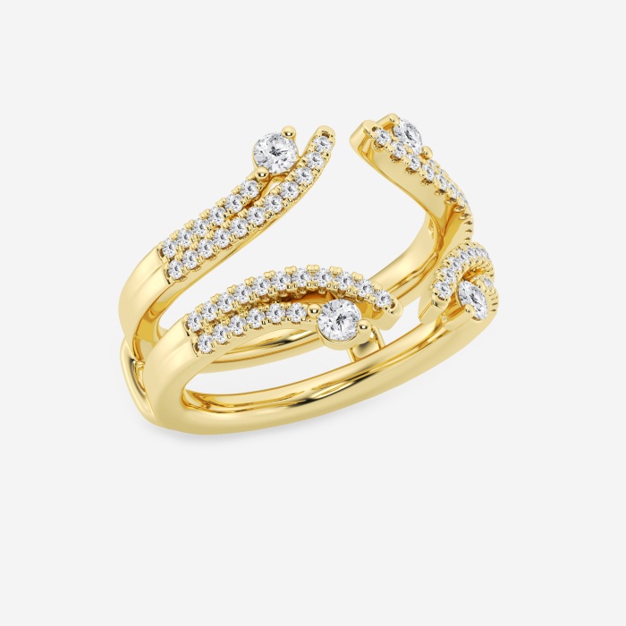 1/2 ctw Round Lab Grown Diamond Two Row Ring Enhancer - Grownbrilliance