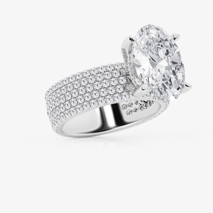 3 7/8 ctw Oval Lab Grown Diamond Hidden Halo Engagement Ring ...