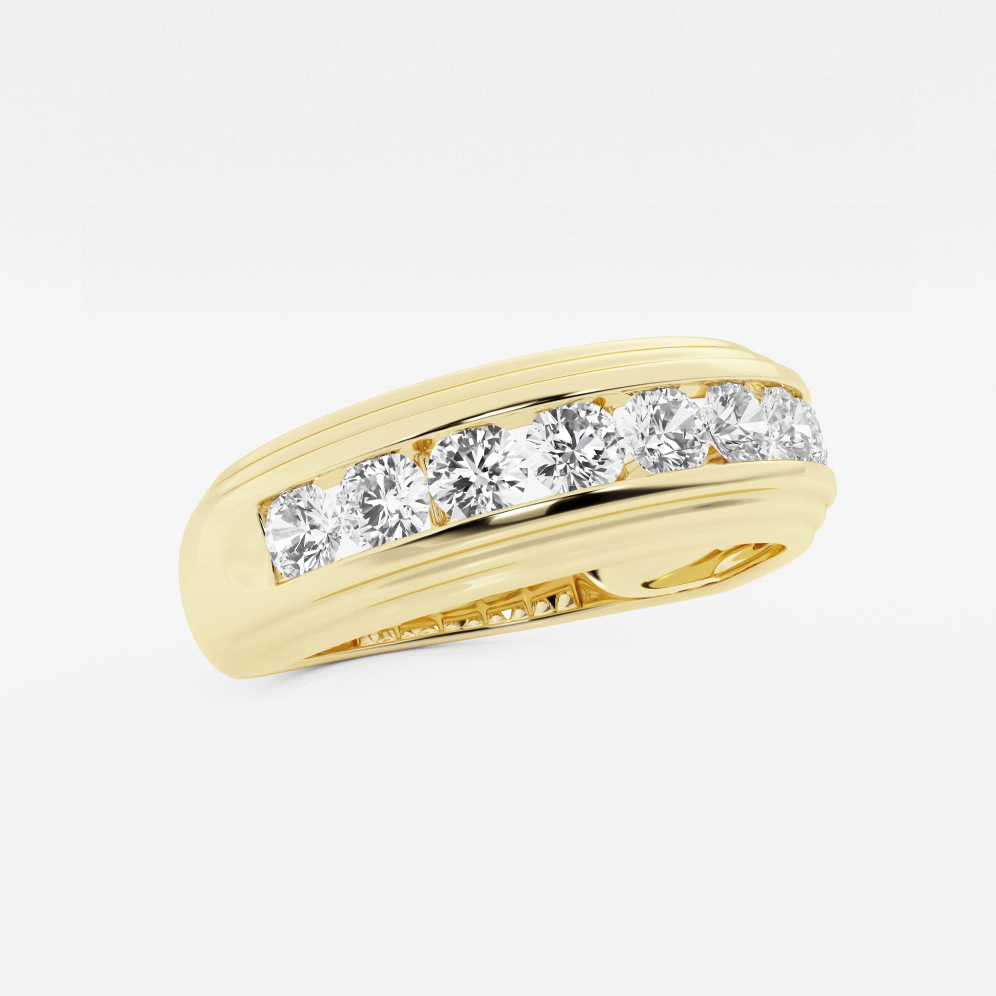 1 ctw Round Lab Grown Diamond Mens Channel Set Wedding Band ...