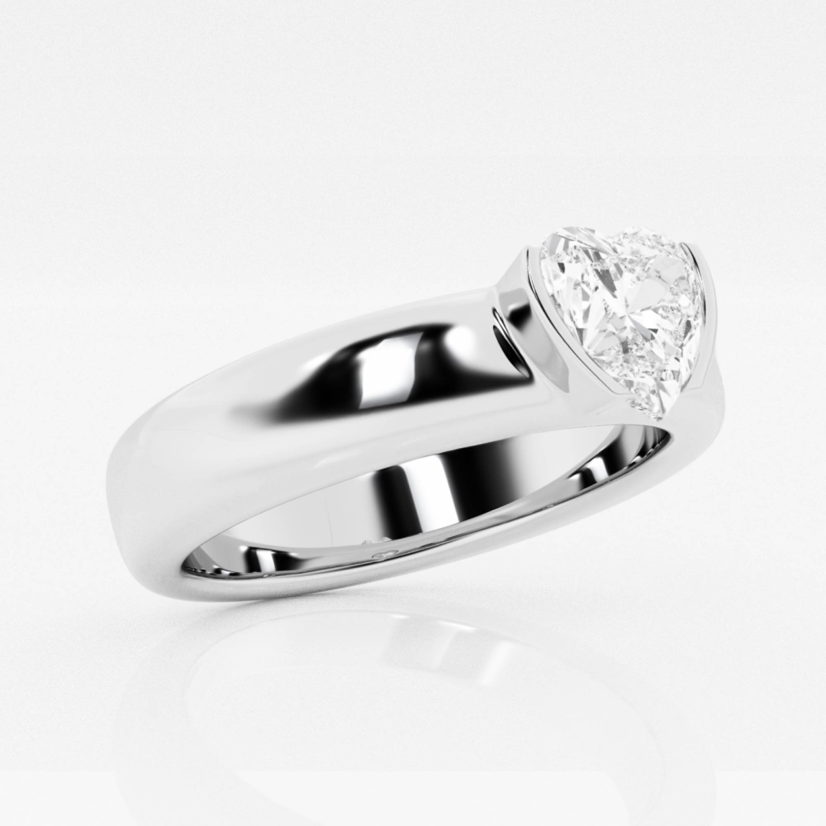 näas 1 ctw Heart Lab Grown Diamond Half Bezel Stackable Ring ...