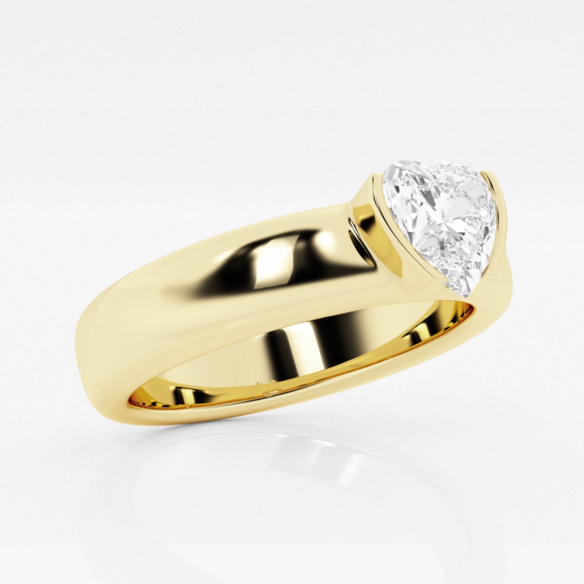 näas 1 ctw Heart Lab Grown Diamond Half Bezel Stackable Ring ...