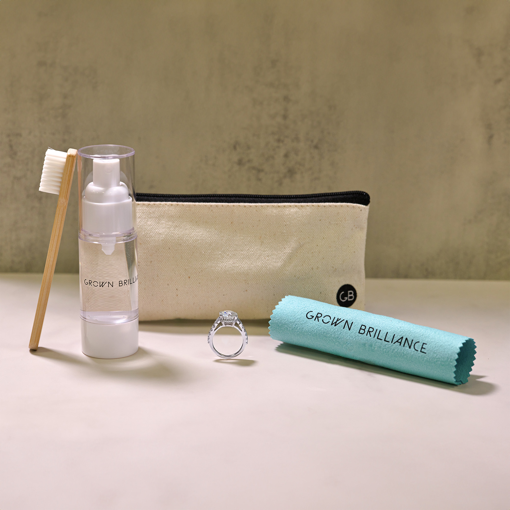 Jewelry Cleaning Kit - Linen Pouch with Zipper, Spray Bottle, Cleaning ...