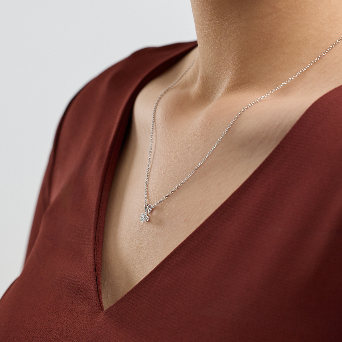 1/2 ctw Round Lab Grown Diamond Split Bail Solitaire Pendant with ...