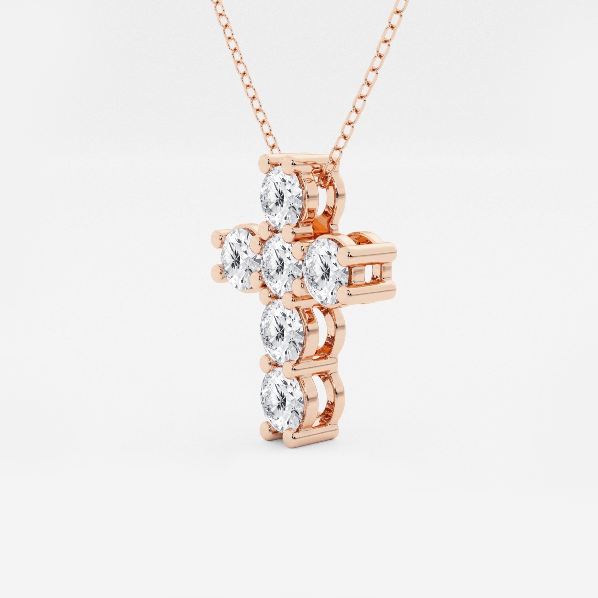 2 ctw Round Lab Grown Diamond Petite Cross Pendant - Grownbrilliance