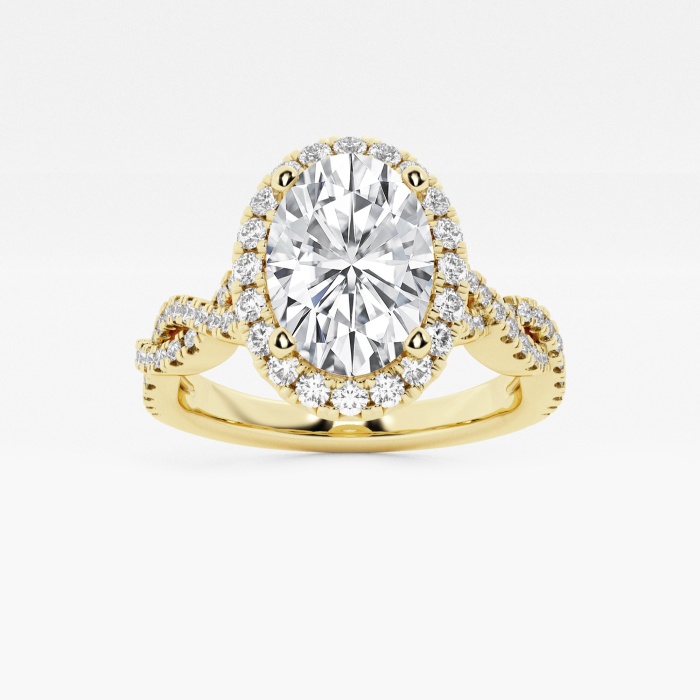 2 ctw Oval Lab Grown Diamond Double Twist Halo Engagement Ring ...
