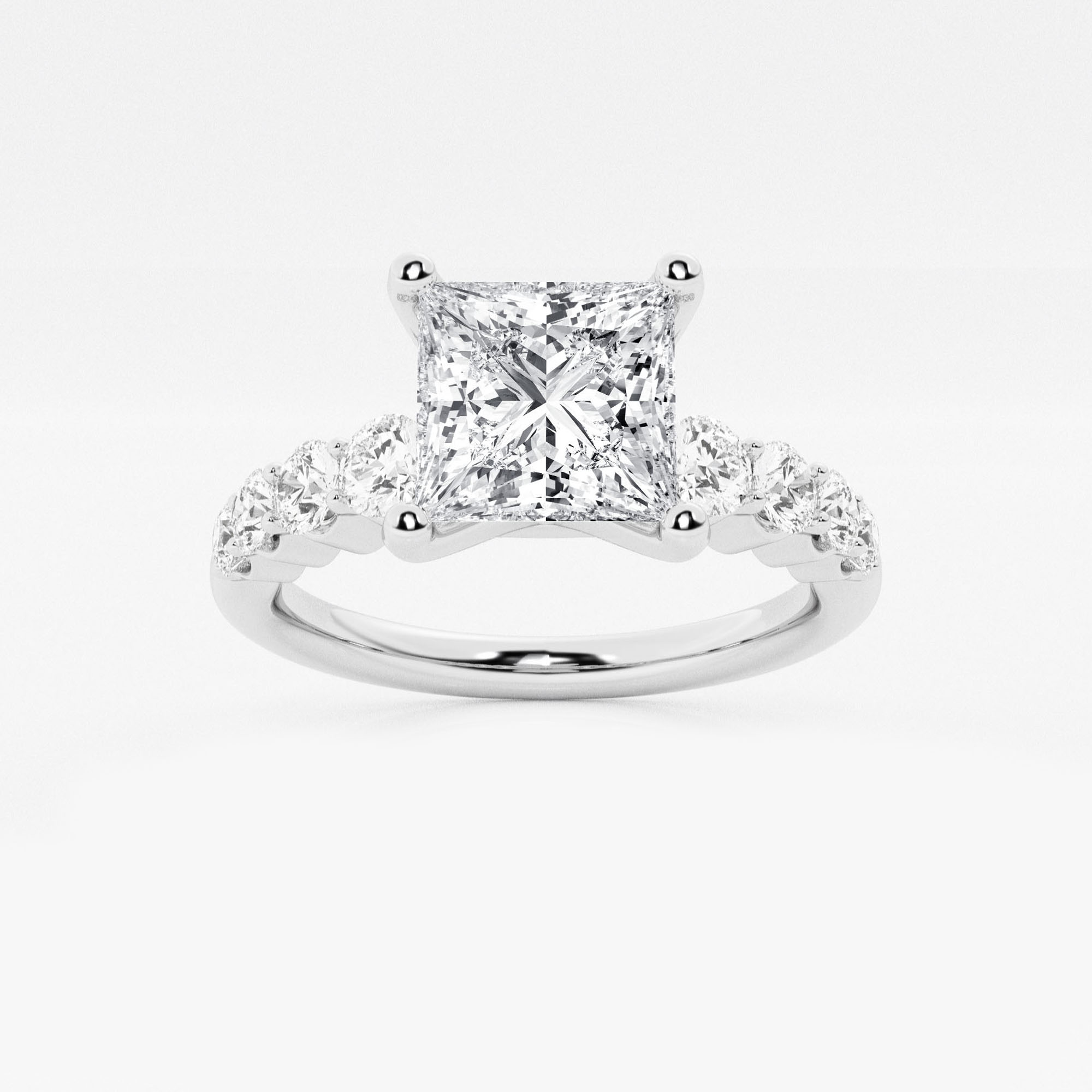2 ctw Princess Lab Grown Diamond Graduated Engagement Ring ...