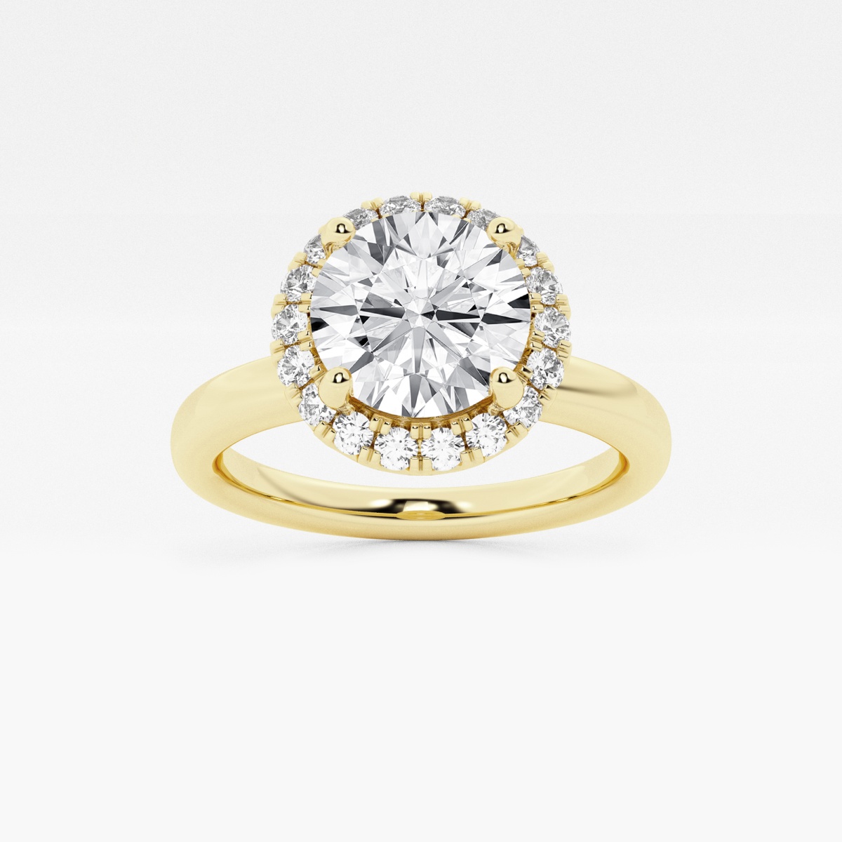 1 3/4 ctw Round Lab Grown Diamond Classic Solitaire Halo Engagement ...