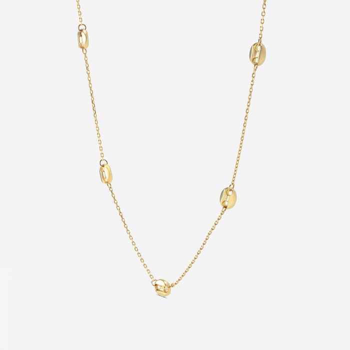 Plain Gold Station Necklace - Grownbrilliance