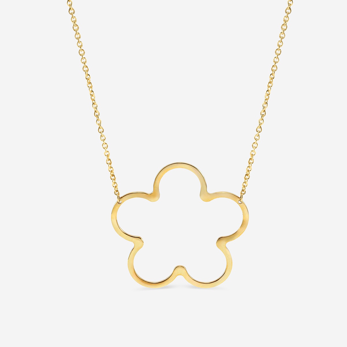 Plain Gold Flower Necklace - Grownbrilliance