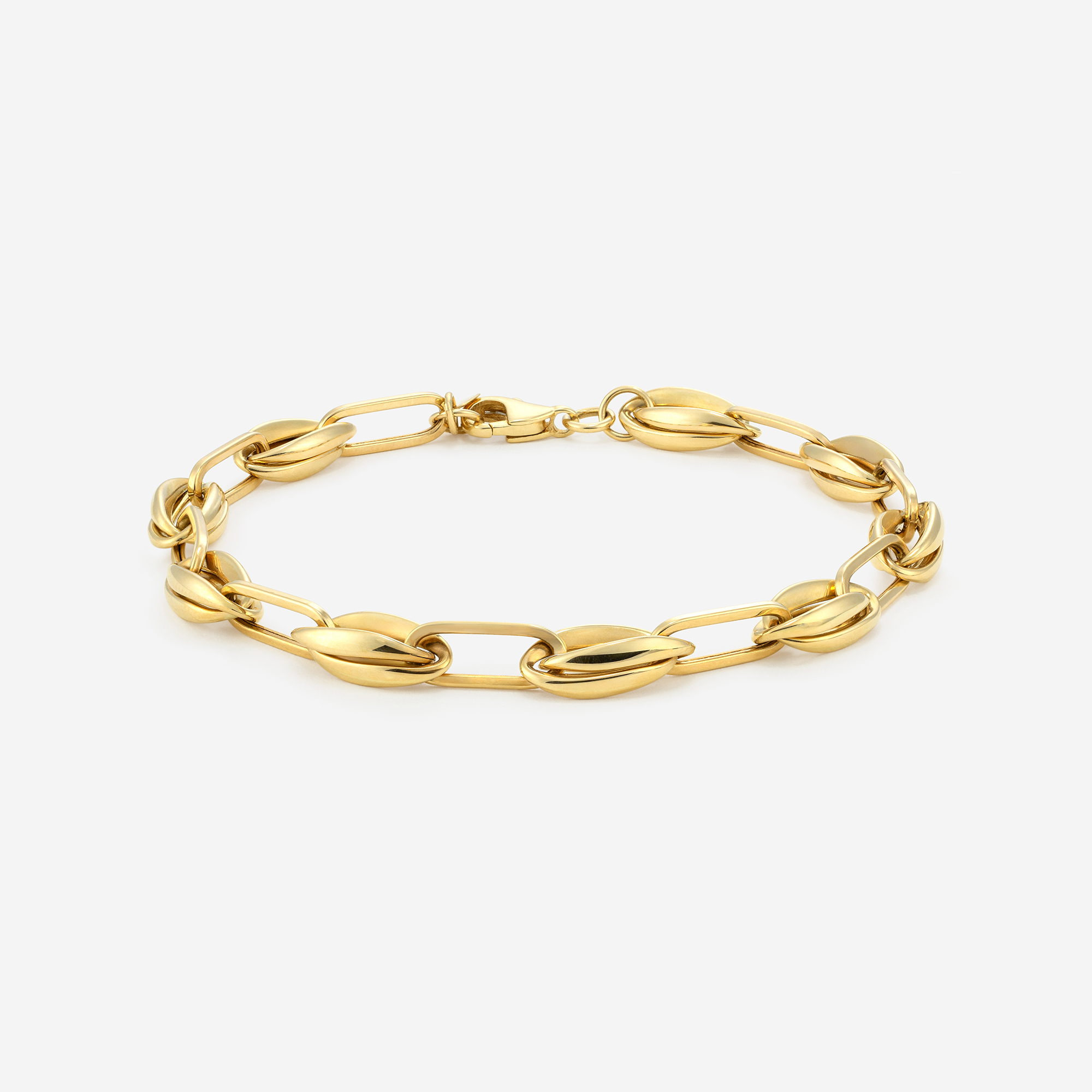 Plain Gold Interlink Bracelet - Grownbrilliance